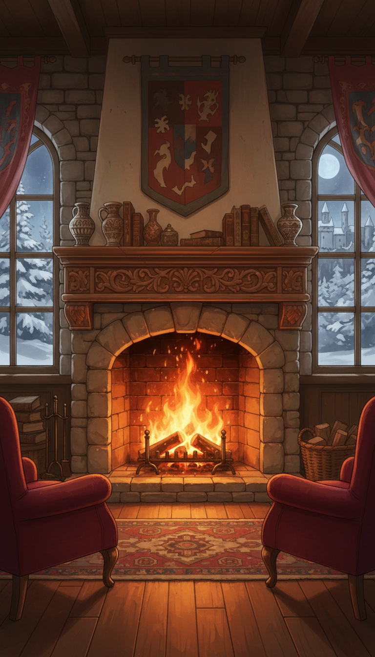[Free Download] Fireplace Background Illustrations (Portrait ...