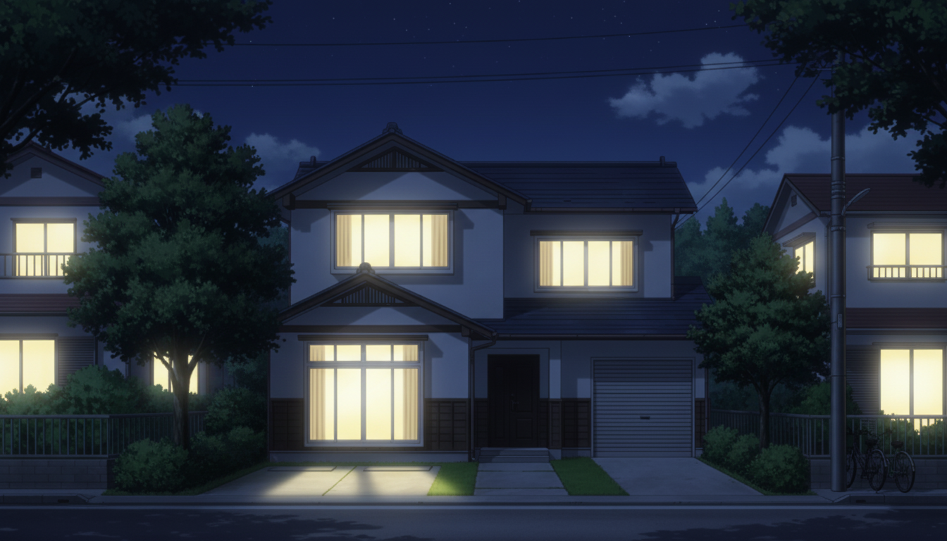 [Free Download] Detached House Background Illustrations (Landscape ...