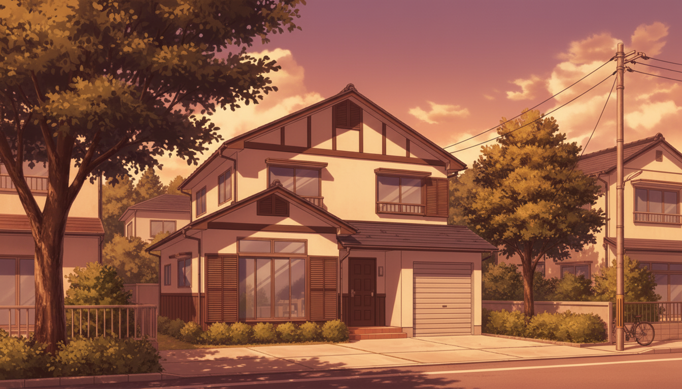 [Free Download] Detached House Background Illustrations (Landscape ...