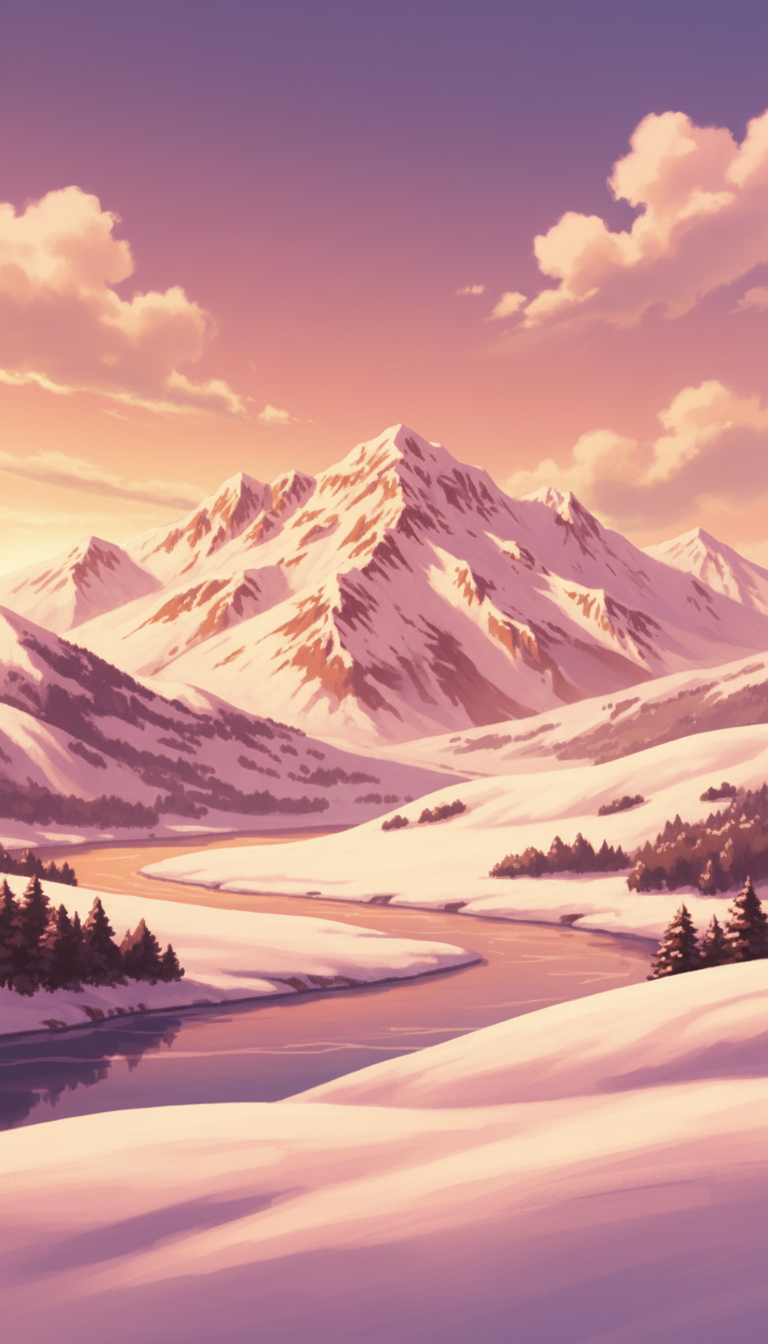 [Free Download] Snowy Mountain Background Illustrations (Portrait ...