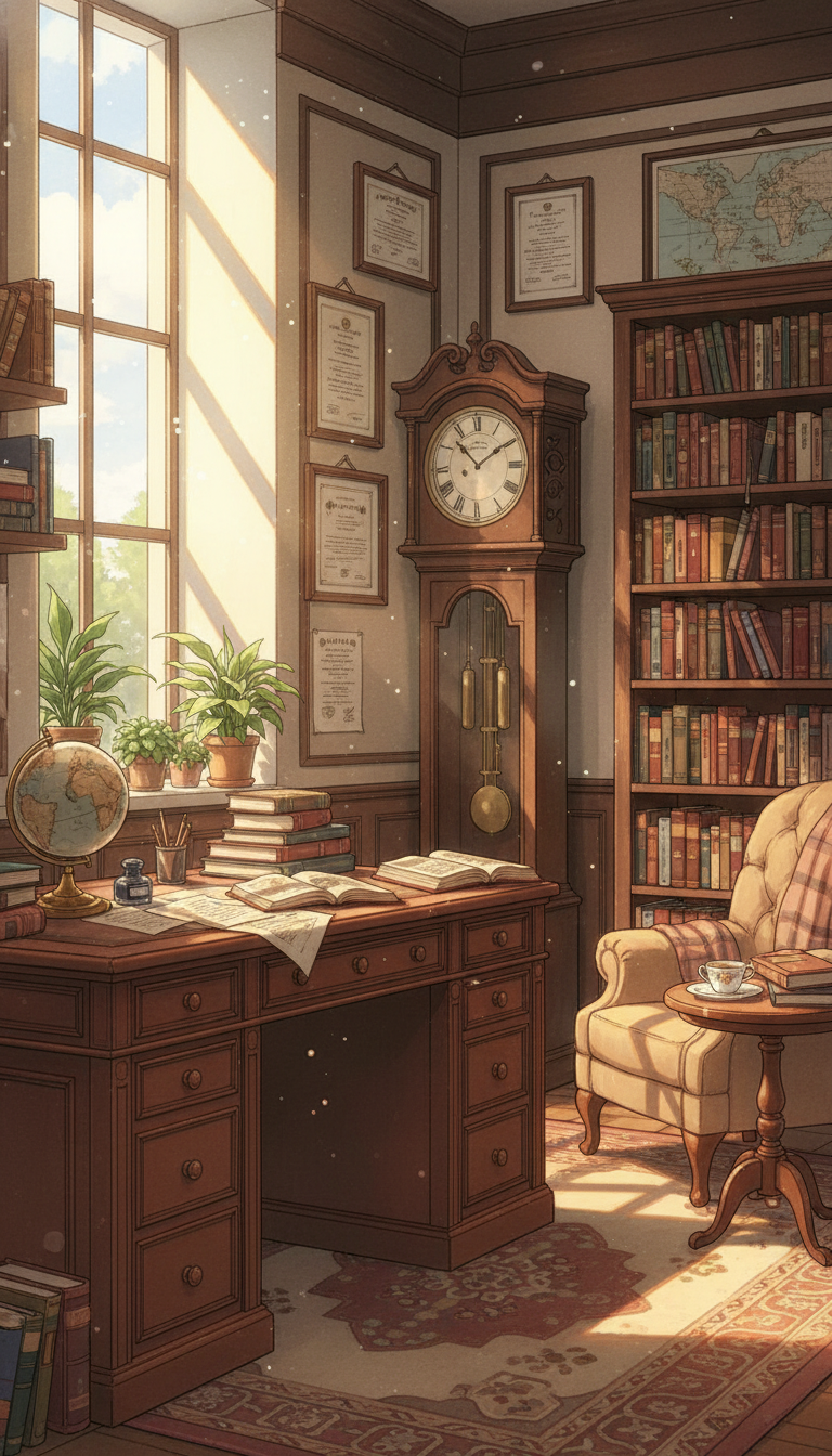 [Free Download] Study Room Background Illustrations (Portrait ...