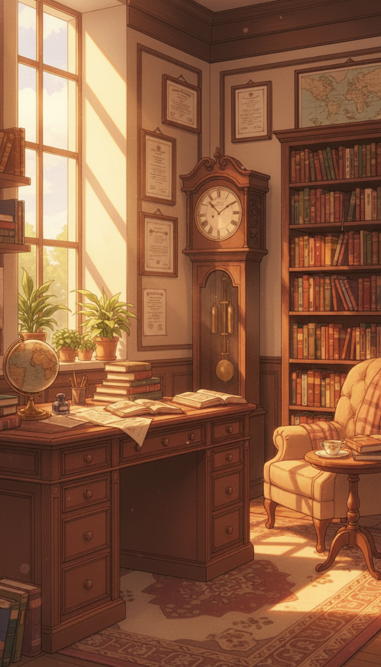 [Free Download] Study Room Background Illustrations (Portrait ...