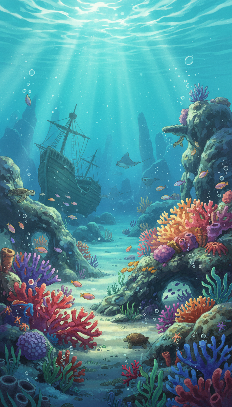 [Free Download] Underwater Background Illustrations (Portrait ...
