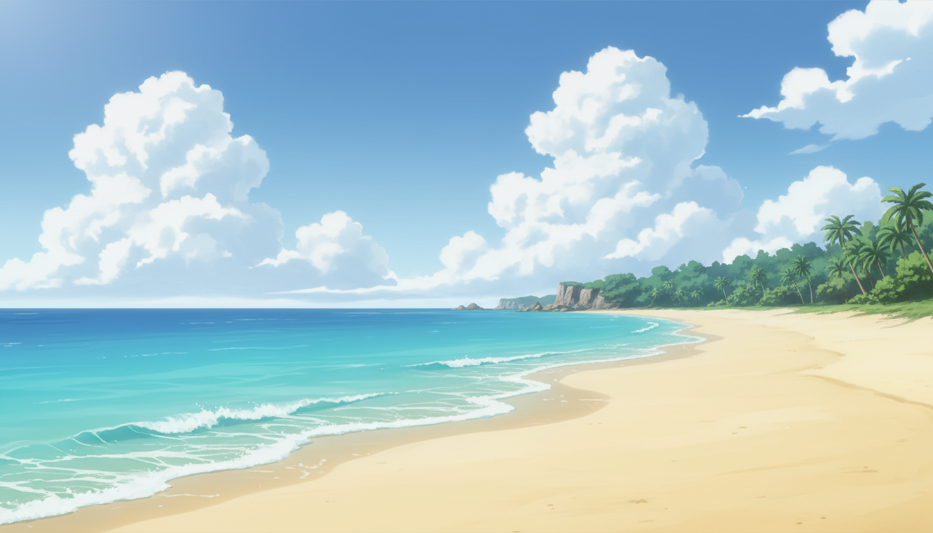 [Free] Beach Background Illustration (Landscape) — Free Commercial Use ...