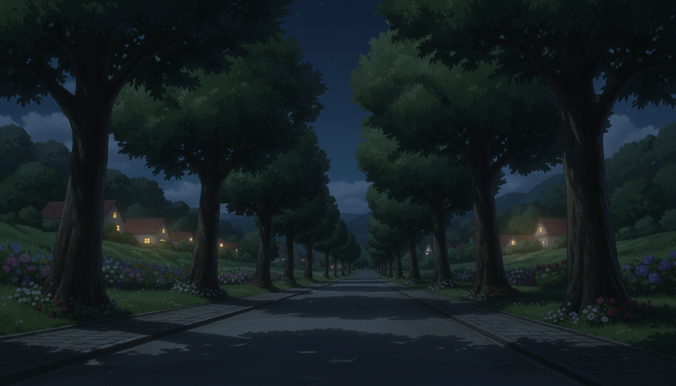 [Free Download] Tree-Lined Street Background Illustrations (Landscape ...