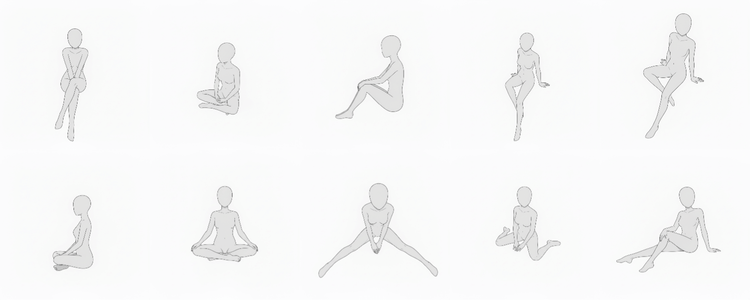 [Free Download] Female Sitting Pose Set — Free for Commercial Use by ...