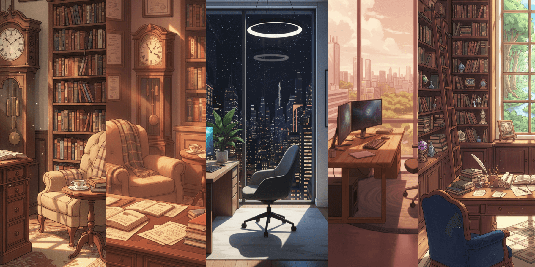 [Free Download] Study Room Background Illustrations (Portrait ...