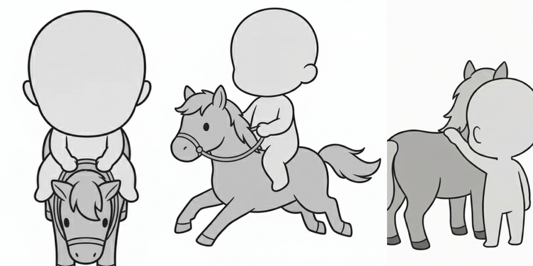[Free Download] Kids Riding a Pony Pose Collection — Free for copainter ...
