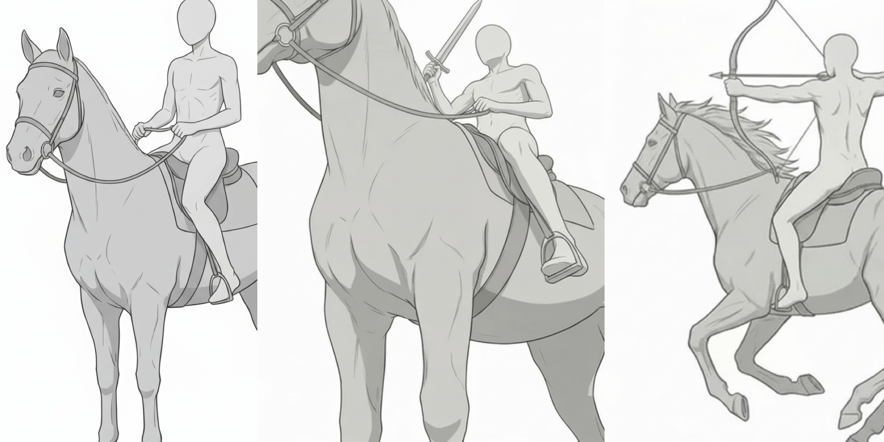 [Free Download] Men Riding a Horse Pose Collection — Free for copainter ...